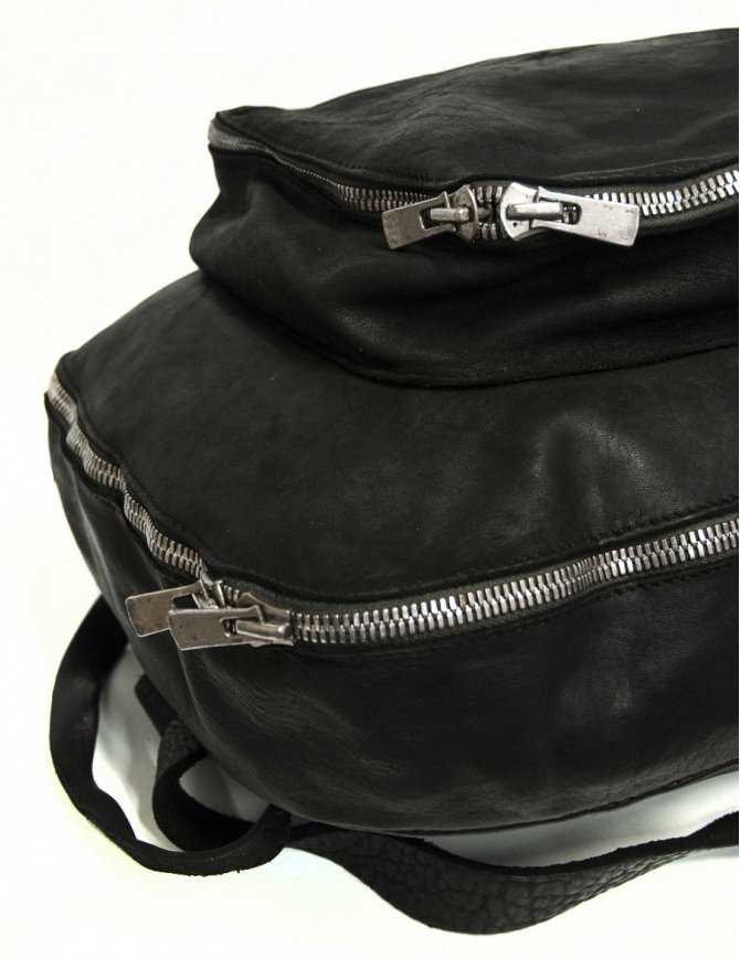 Guidi DBP06 Black Horse Leather Backpack with Zips