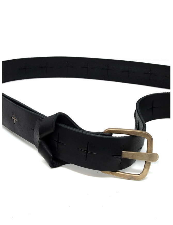m.a+ Maurizio Amadei leather belt perforated crosses & turn-up
