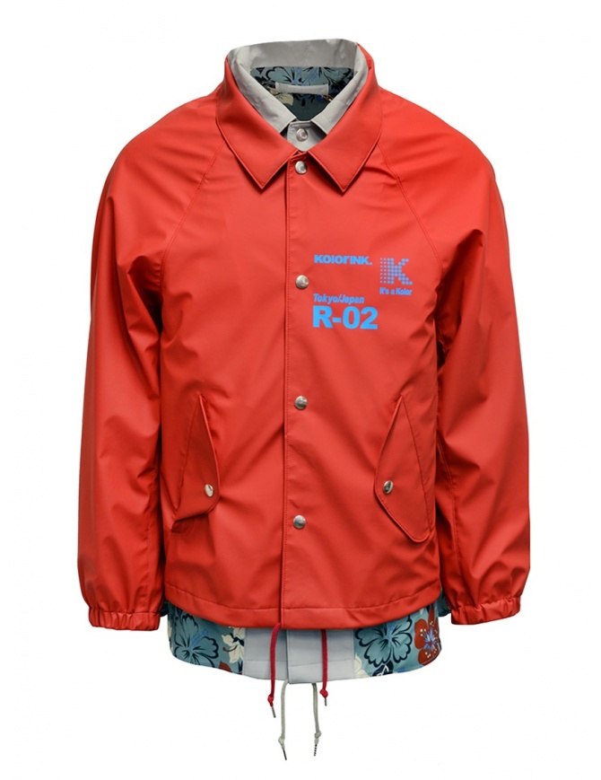 Kolor Japan red jacket with flower print for men