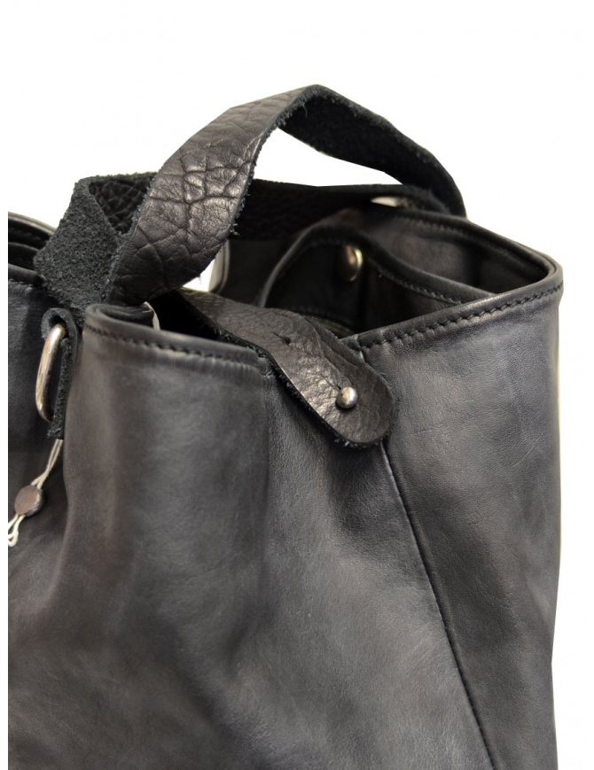 Guidi WK07 black tote bag in full grain horse leather