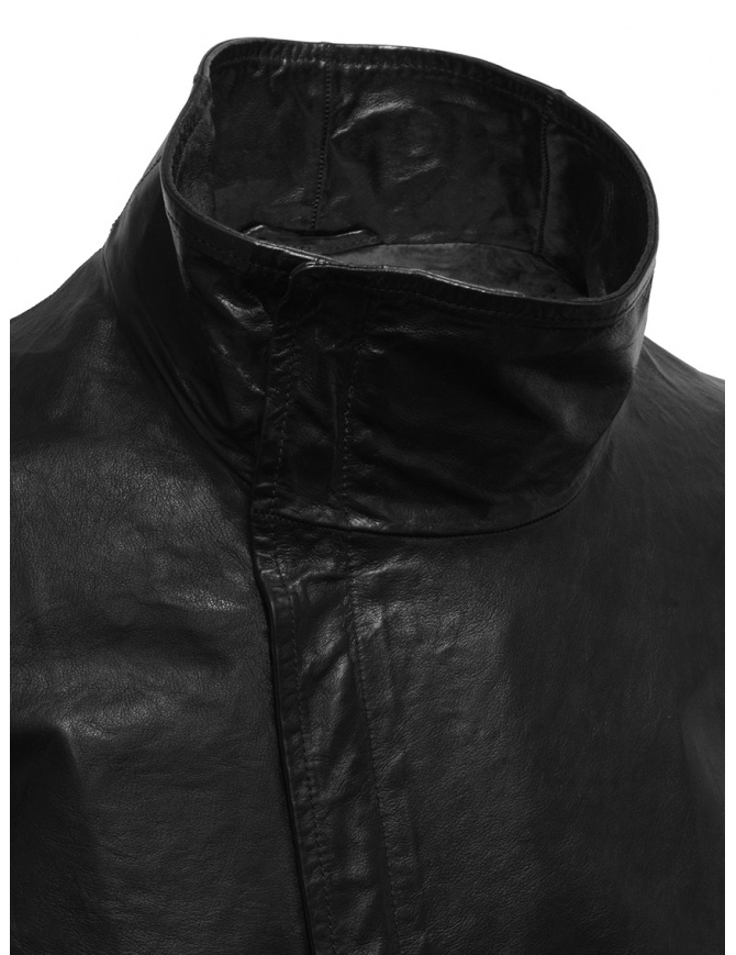 Carol Christian Poell black leather high collar jacket LM/2599SP