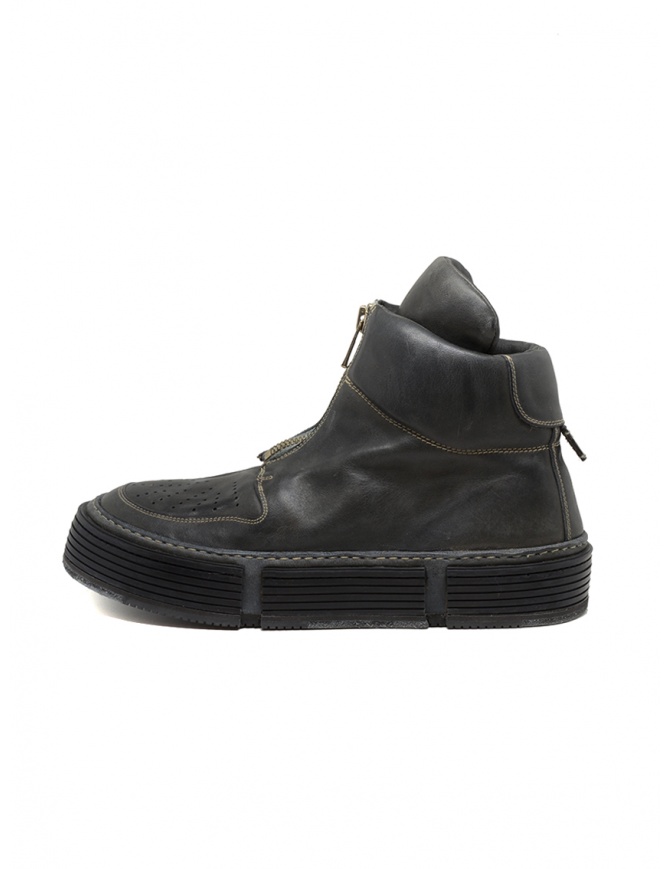 Guidi GJ03 men's basket high sneakers in dark grey leather