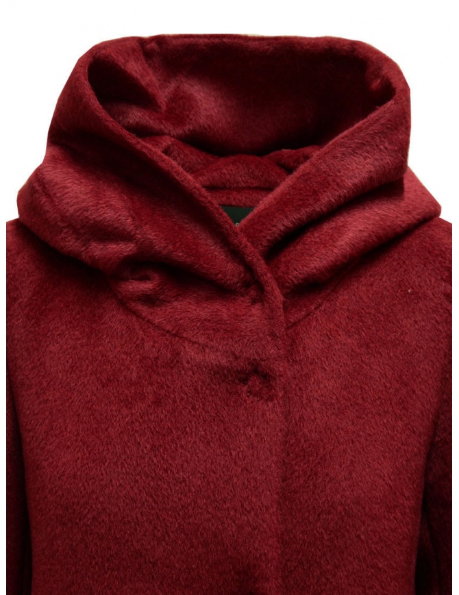 Maison Lener Temporel long coat with hood red for women
