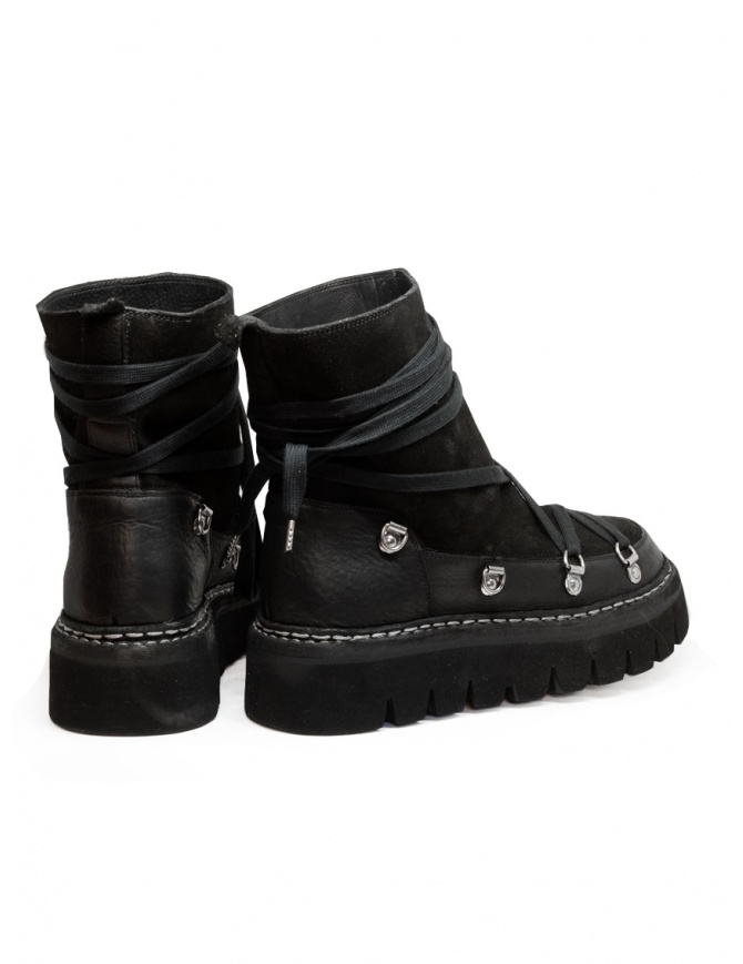 Guidi MOON01 women's black boots with platform wedge heel
