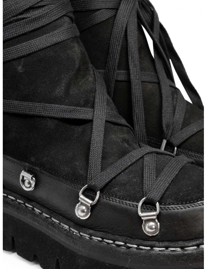 Guidi MOON01 women's black boots with platform wedge heel