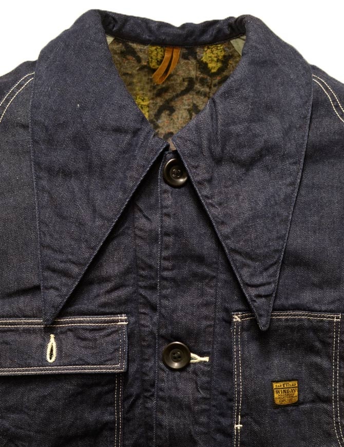Kapital women's wool lined dark denim jacket