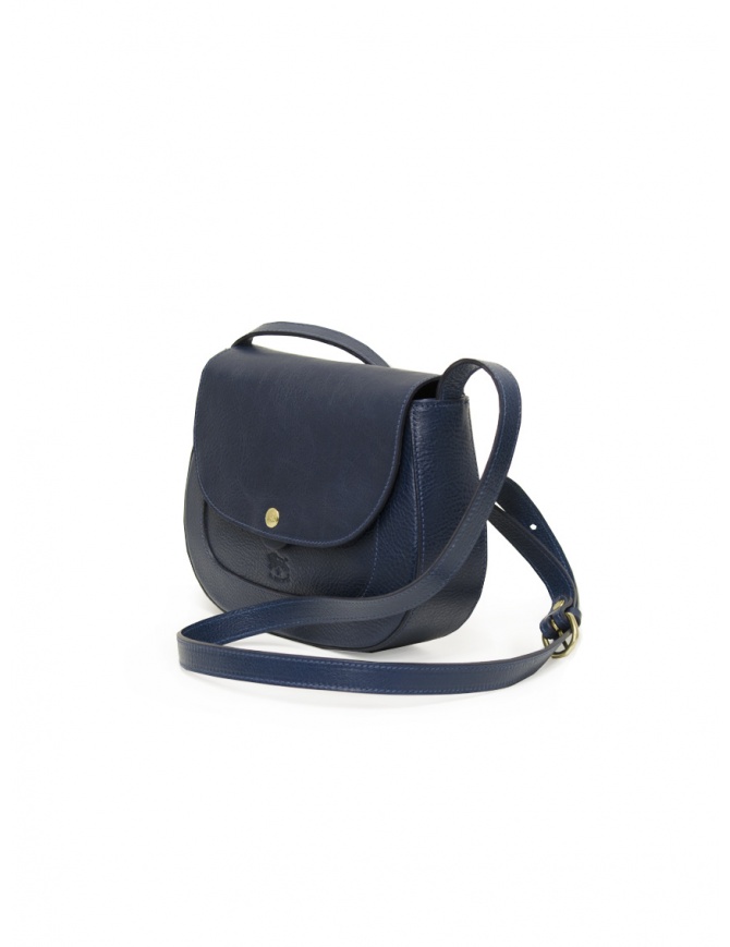 Il Bisonte blue leather shoulder bag with flap
