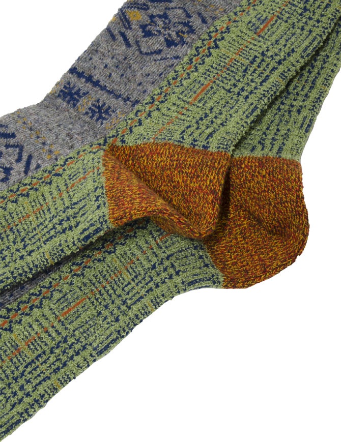 Kapital Fair Isle grey socks with ethnic pattern