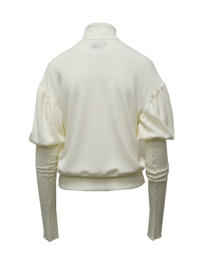 Miyao short white turtleneck with oversized sleeves for woman
