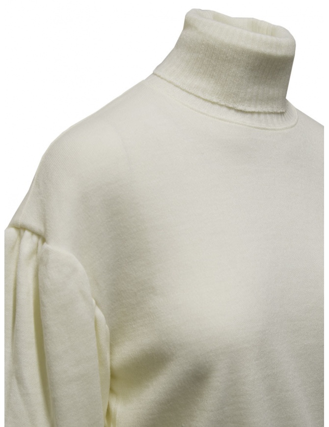 Miyao short white turtleneck with oversized sleeves for woman