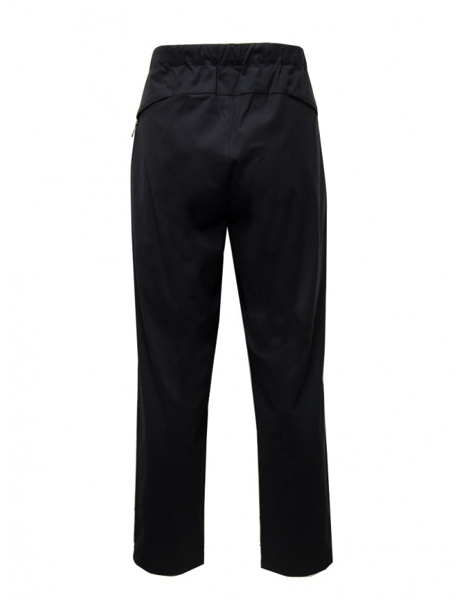 Goldwin black men's pants with pleats and buckle closure