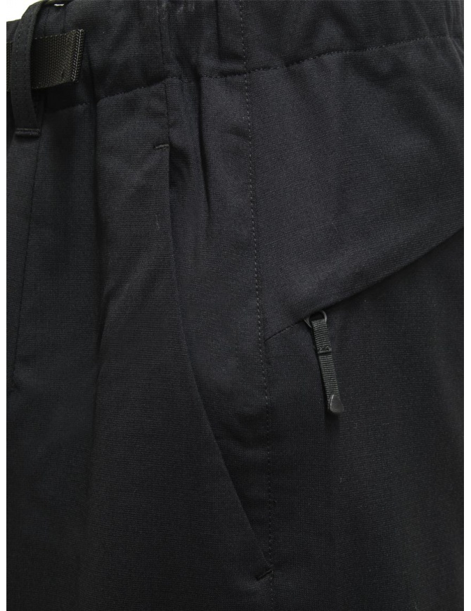 Goldwin black men's pants with pleats and buckle closure